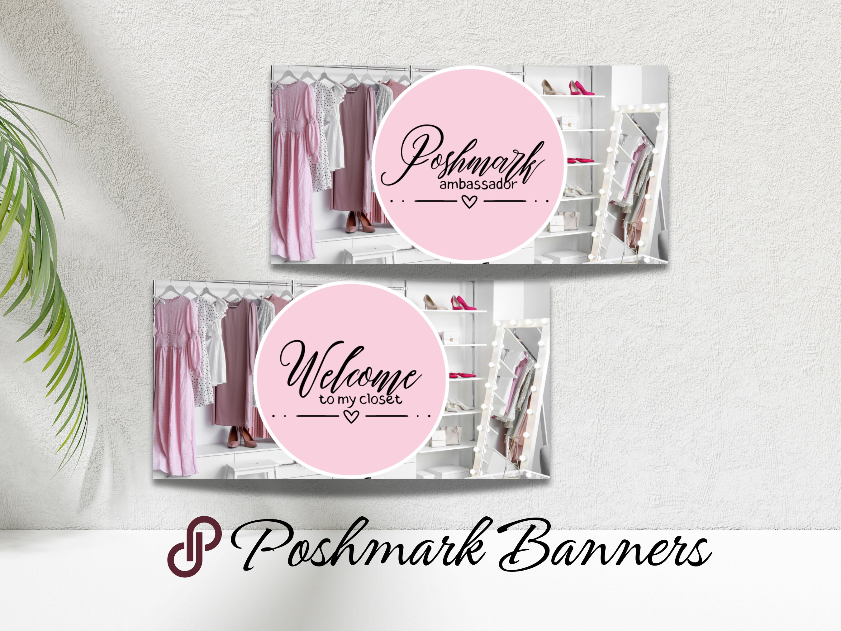 Poshmark Banner Sign Pink and Pretty Posh Header Poshmark Closet Banner ...