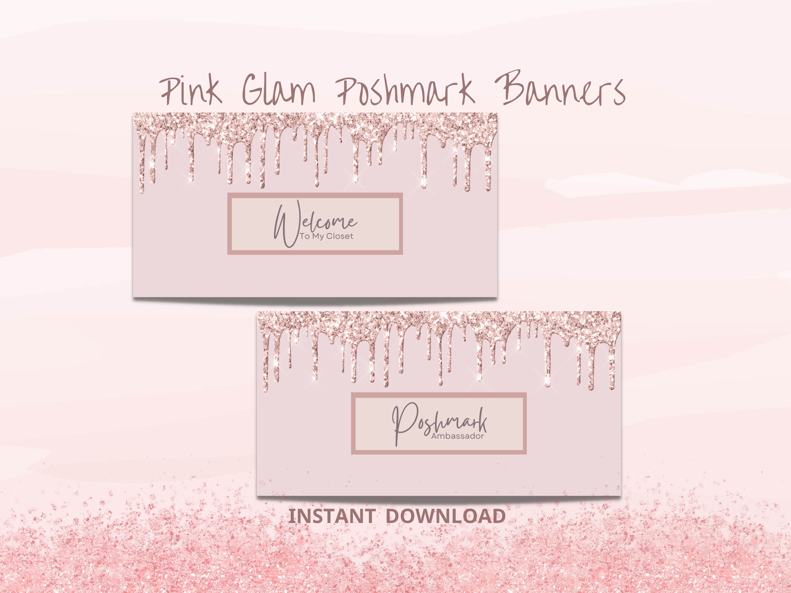 Poshmark Banner Poshmark Pink Glam Header Poshmark Closet - Etsy