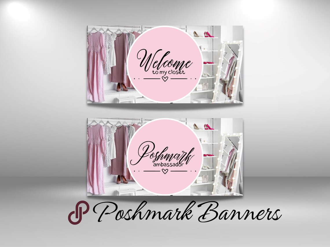 Poshmark Banner Sign Pink and Pretty Posh Header Poshmark Closet Banner ...