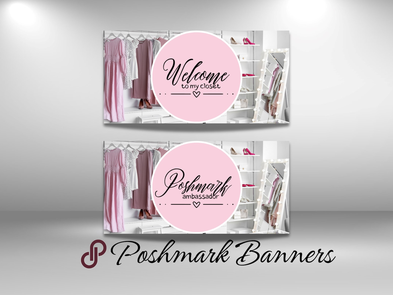Poshmark Banner Sign Pink and Pretty Posh Header Poshmark Closet Banner ...