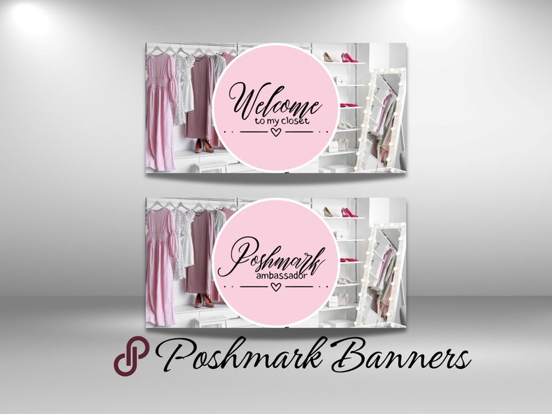 Poshmark Banner Sign Pink and Pretty Posh Header Poshmark Closet Banner ...