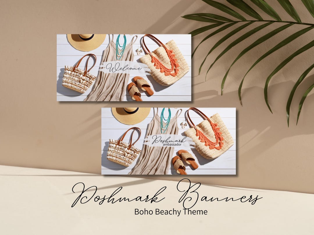 Poshmark Banner Sign Boho Beachy Header Poshmark Seller Banner Template ...