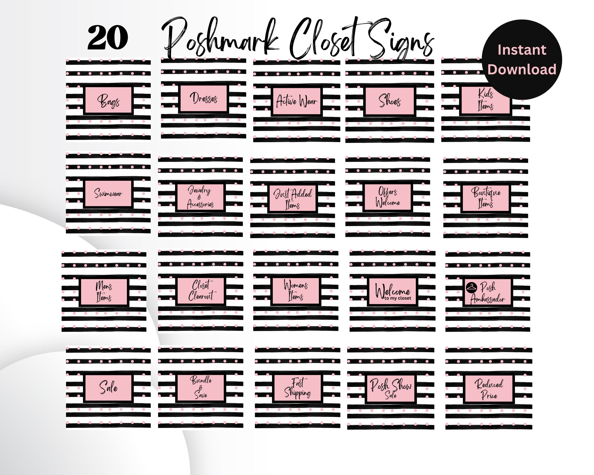 20 Poshmark Closet Signs Pink Dot Poshmark Closet Signs Posh Closet ...