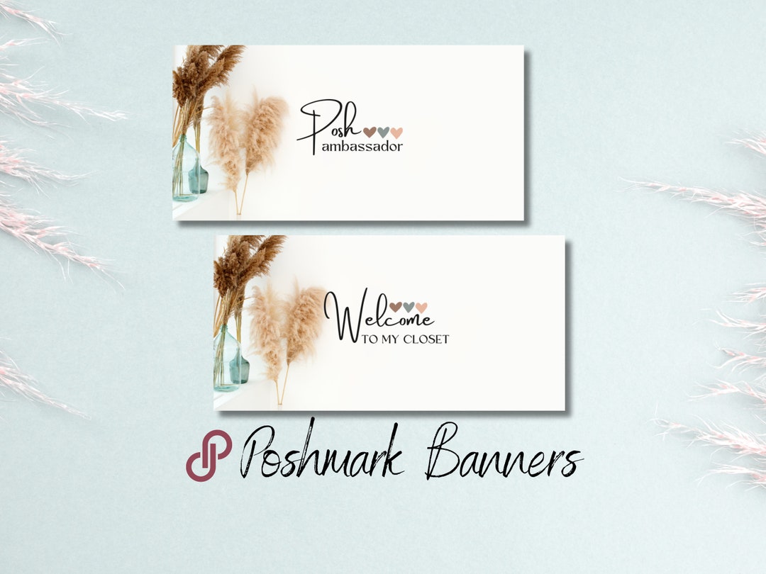 Poshmark Banner Sign Boho Modern Posh Header Poshmark Seller Banner ...