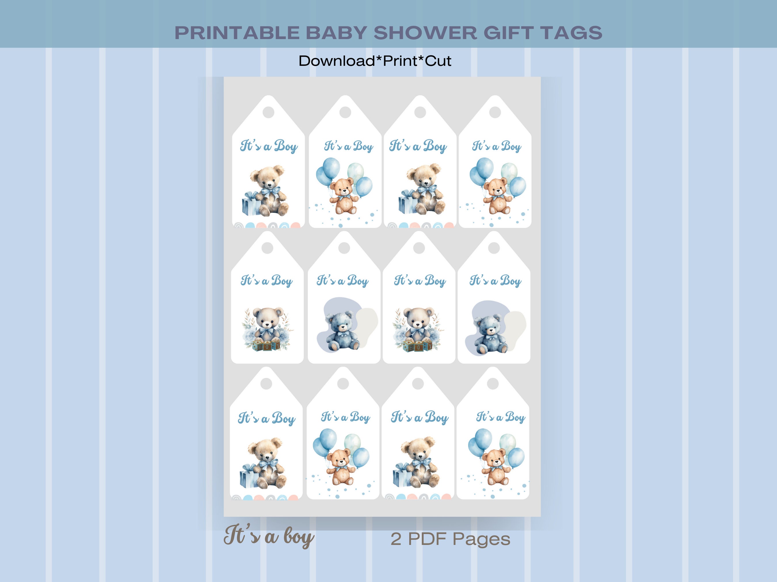 Printable Baby Shower Gift Tags Printable Baby Gift Tags Printable Gift ...