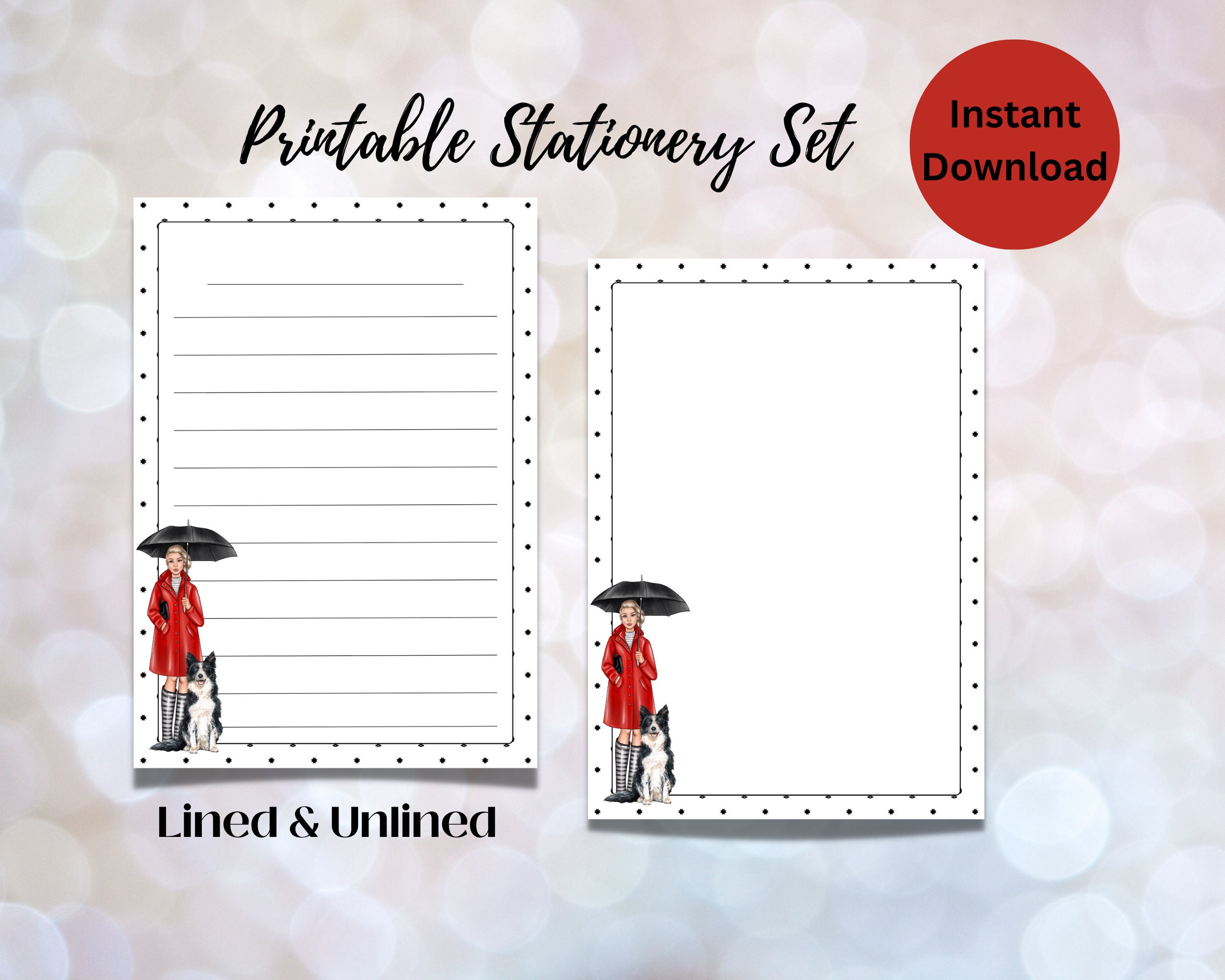 Printable Stationery Set Girl Boss Printable Stationery Set Girl and ...