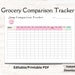 Grocery Comparison Tracker Grocery Store Comparison Tracker Planner ...