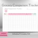 Grocery Comparison Tracker Grocery Store Comparison Tracker Planner ...
