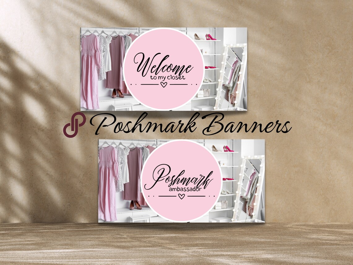 Poshmark Banner Sign Pink and Pretty Posh Header Poshmark Closet Banner ...