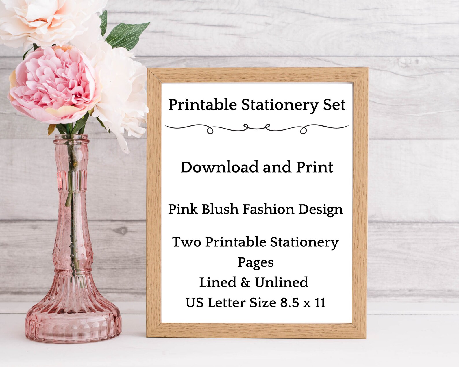 Pink Blush Fashion Printable Stationery Set Printable Lined - Etsy