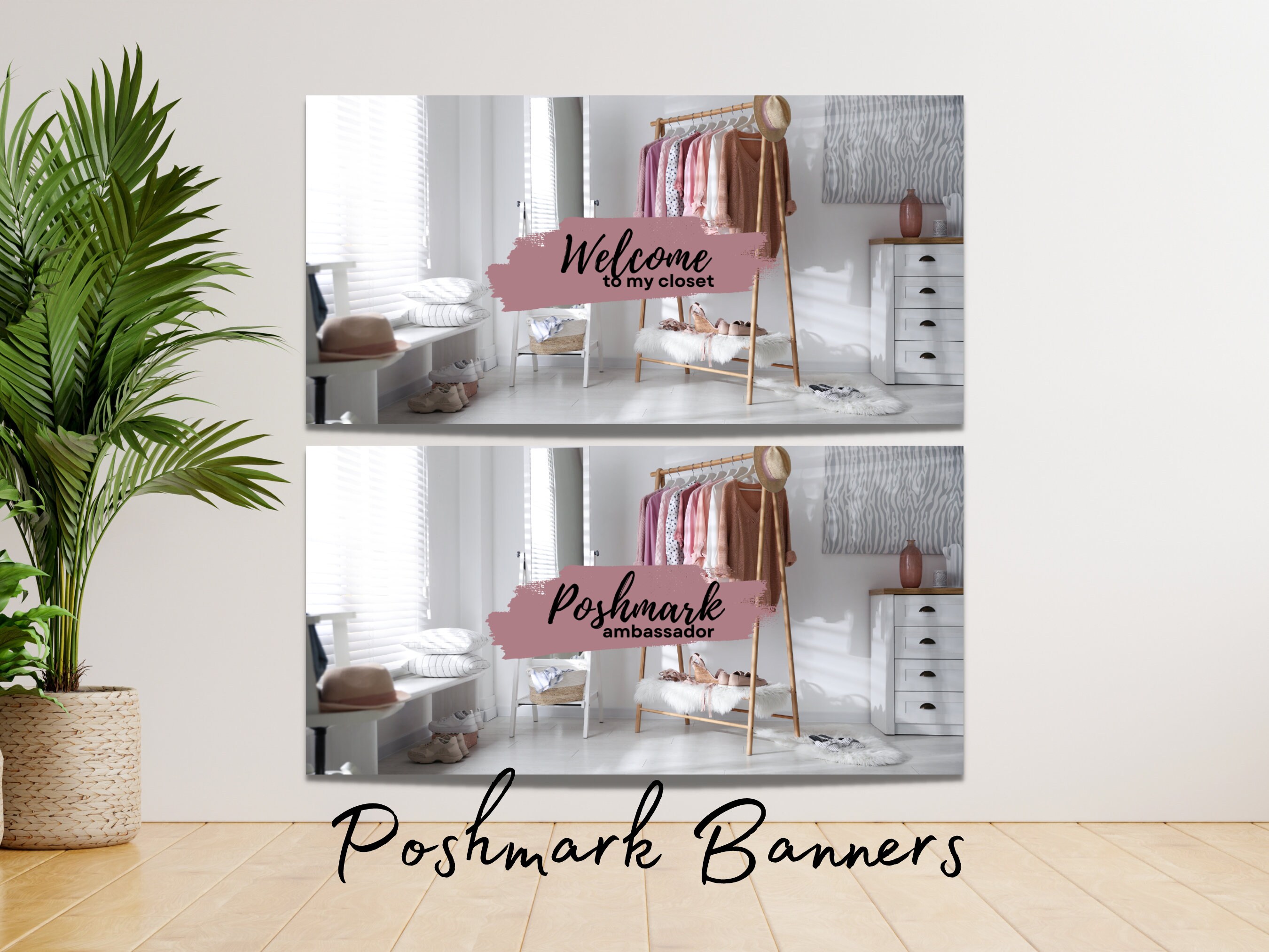 Poshmark Banner Sign Pink Minimal Posh Header Poshmark Closet Banner ...