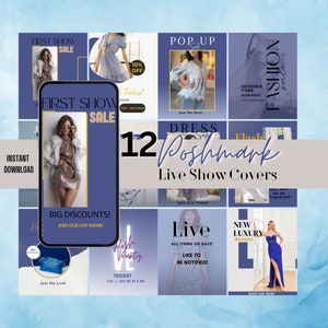 Poshmark Show Cover Images Navy Posh Show Covers Poshmark Live - Etsy
