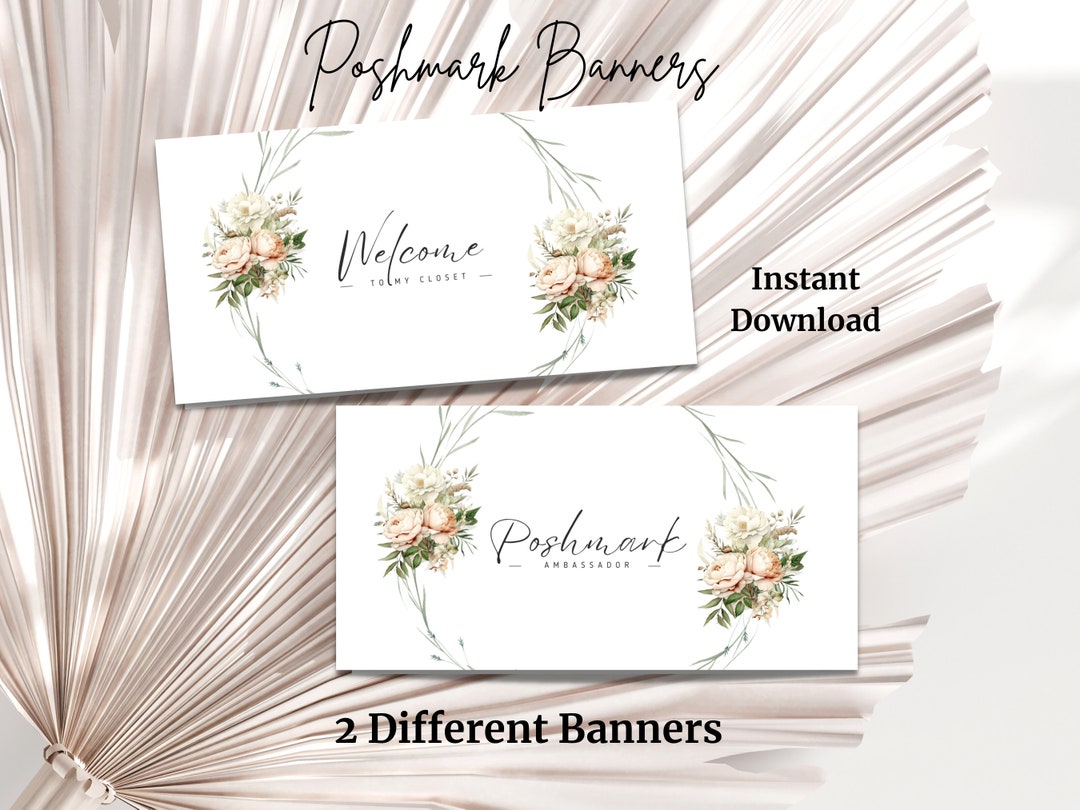 Poshmark Banner Sign Floral Wreath Spring Theme Header Poshmark Closet ...