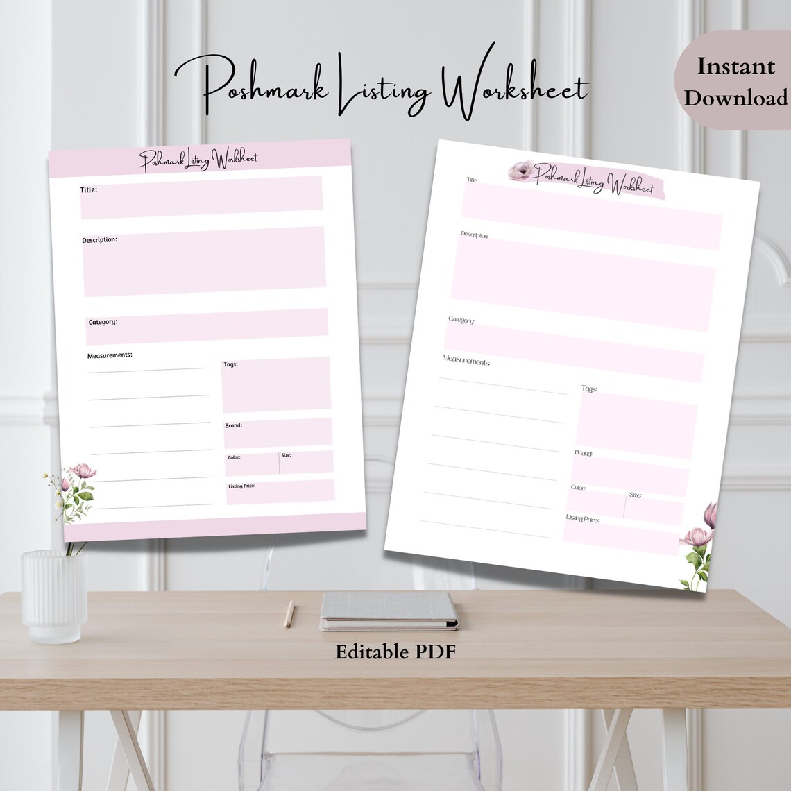 Poshmark Seller Listing Worksheet Poshmark Seller Tool Poshmark ...