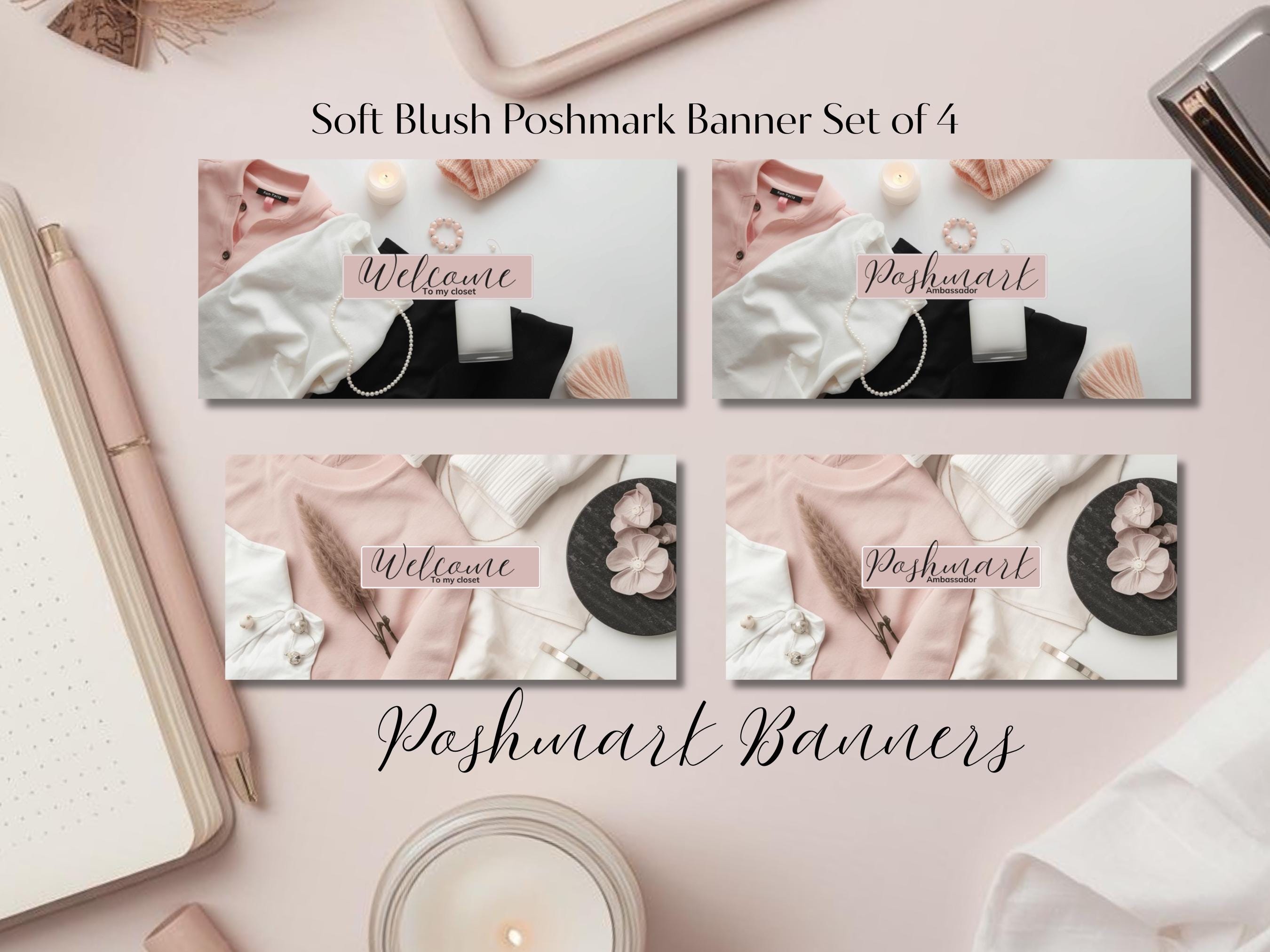 Soft Blush Poshmark Banner Set of 4 Cozy Pink Closet Banners Digital ...