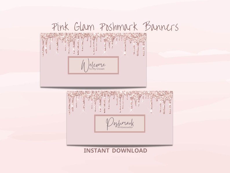 Poshmark Banner Poshmark Pink Glam Header Poshmark Closet Banner Sign ...