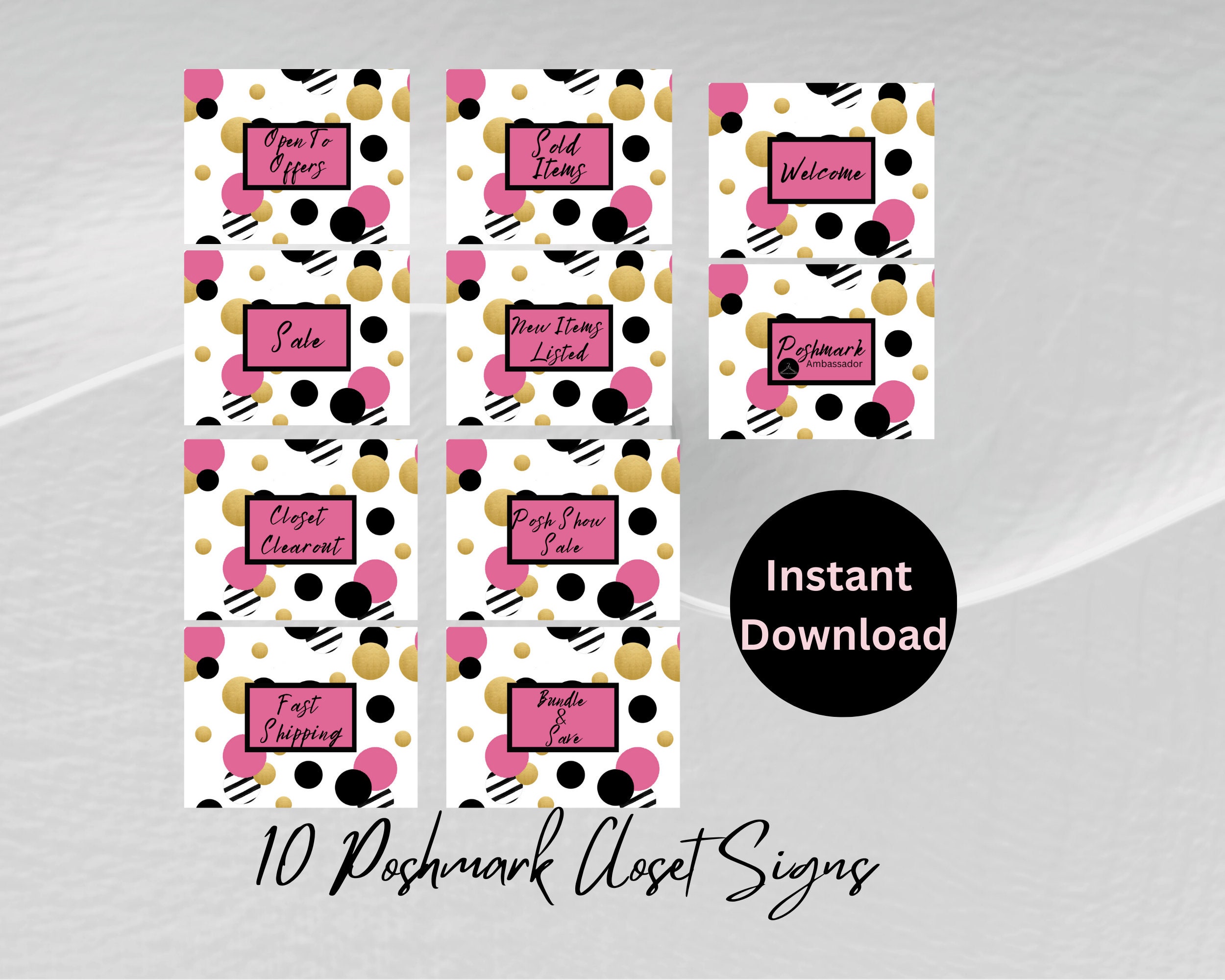 10 Poshmark Closet Signs Pink Black Gold Poshmark Closet Signs Posh ...