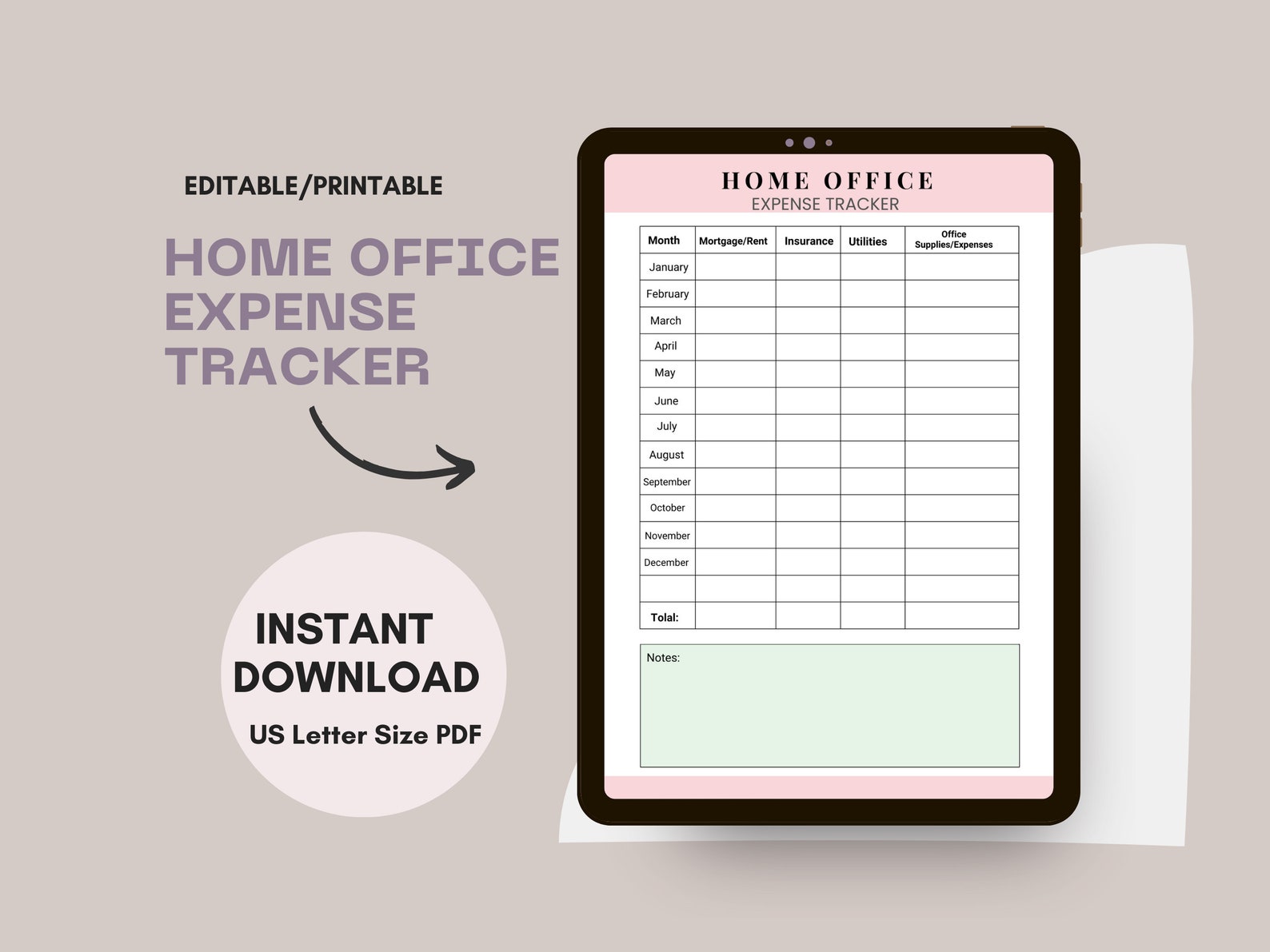Small Business Expense Tracker Home Office Expense Tracker - Etsy