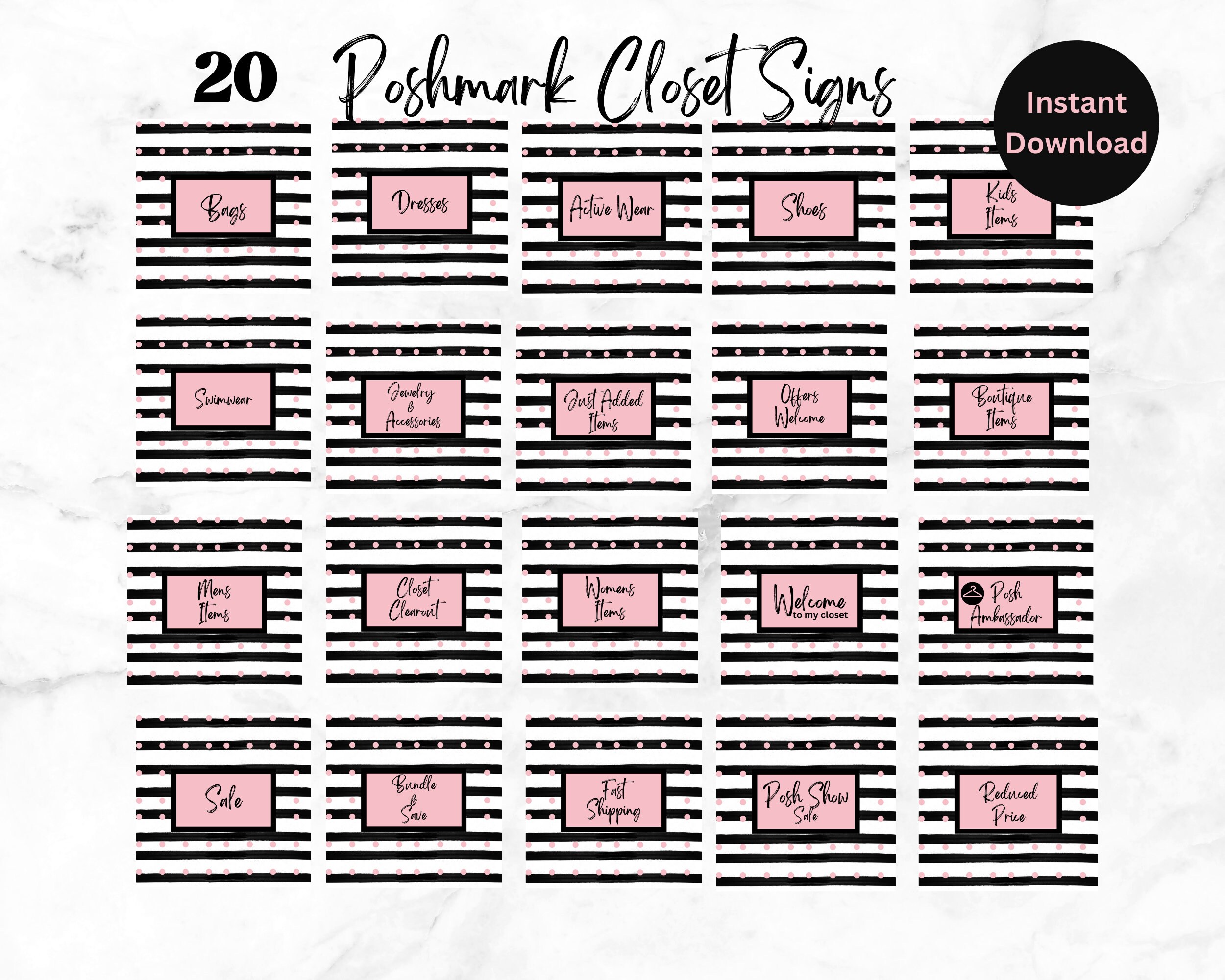 20 Poshmark Closet Signs Pink Dot Poshmark Closet Signs Posh Closet ...