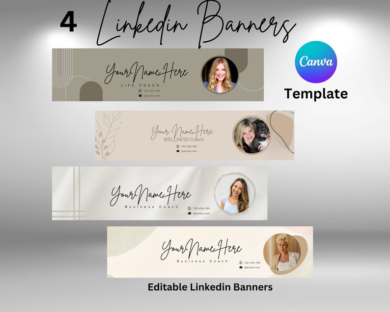 Linkedin Banner Template Minimalist Linkedin Banners Canva Template ...
