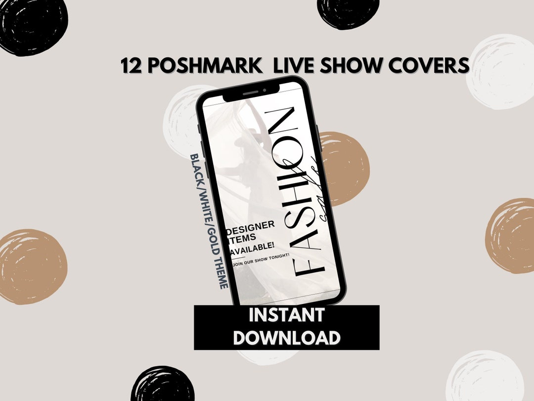 Poshmark Live Show Cover Images Black White Gold Posh Show Covers ...