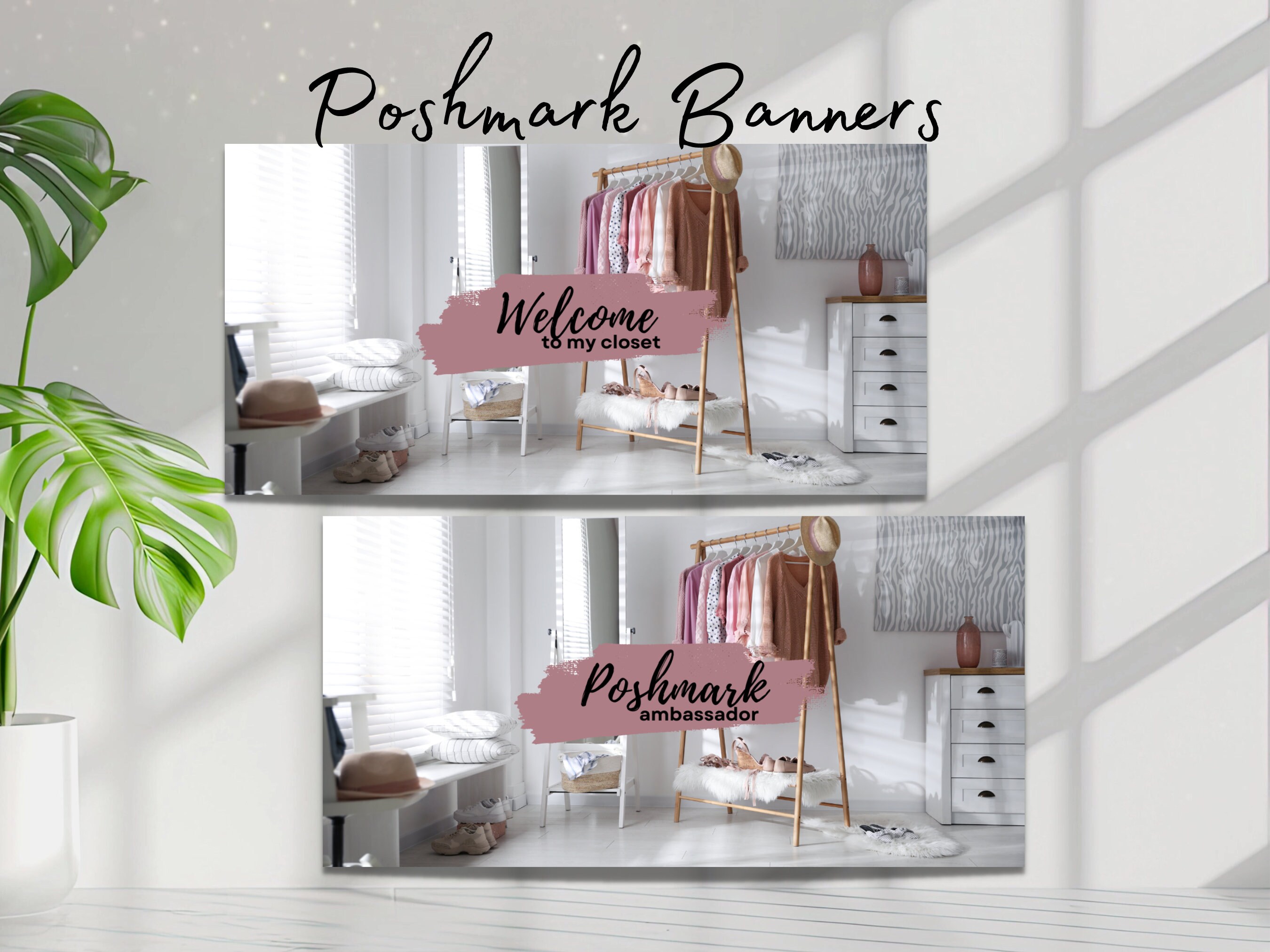 Poshmark Banner Sign Pink Minimal Posh Header Poshmark Closet Banner ...
