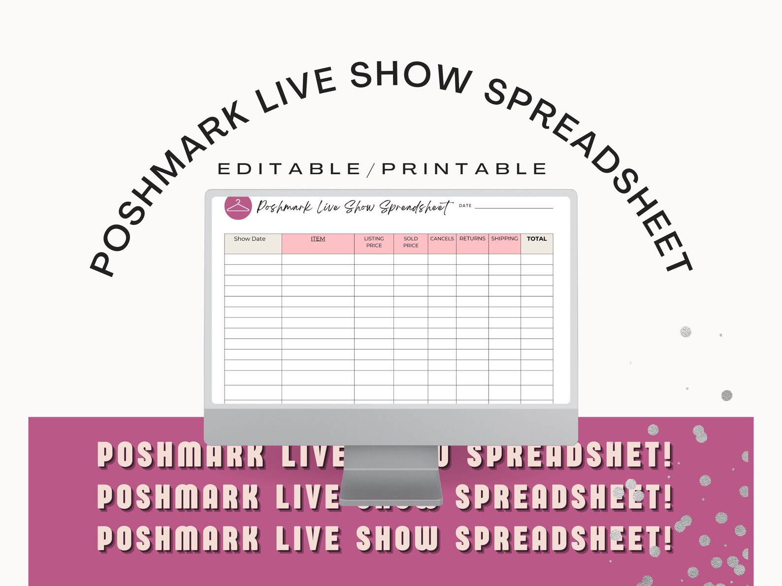 Poshmark Live Show Listing Spreadsheet Poshmark Seller Tool Poshmark ...