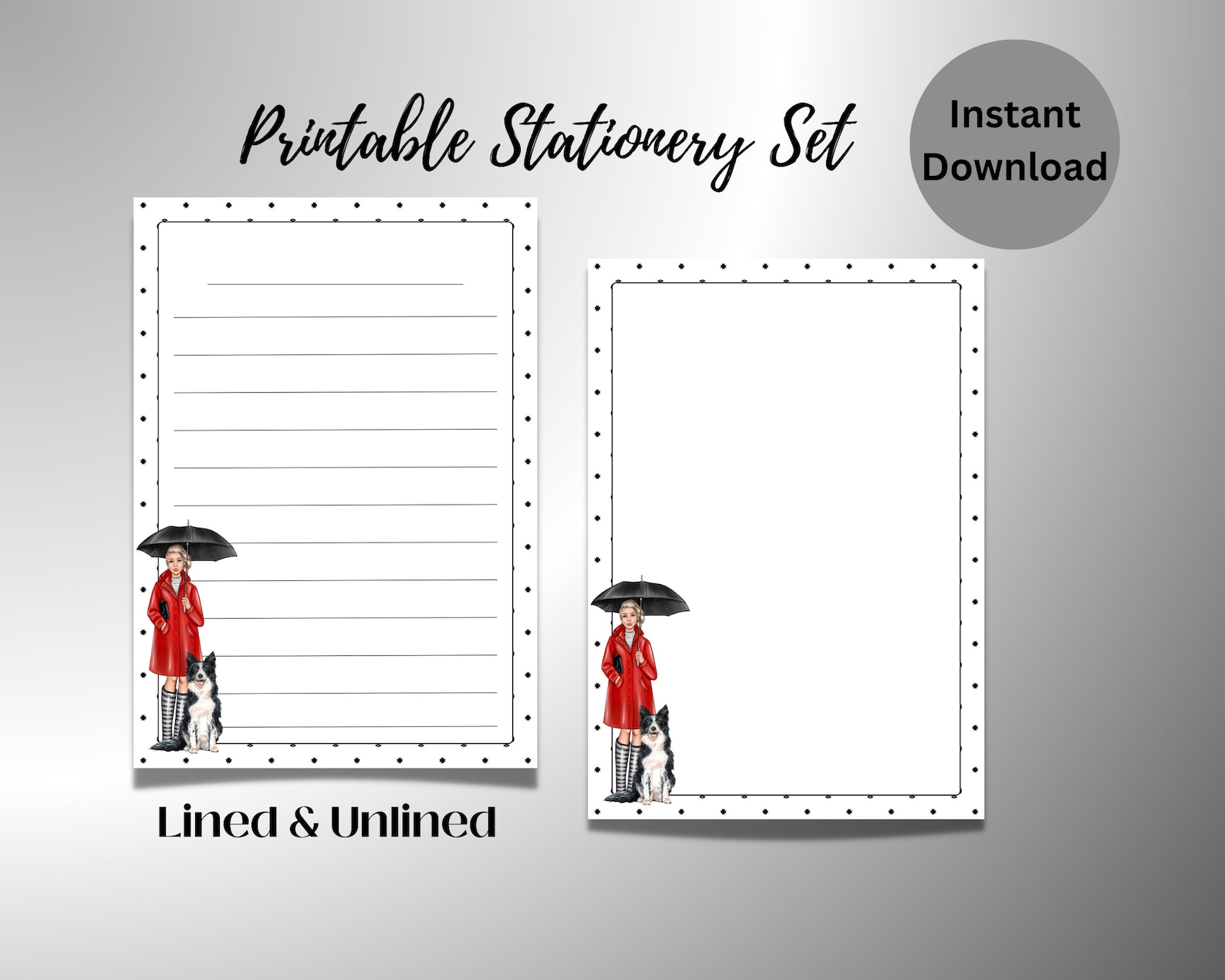Printable Stationery Set Girl Boss Printable Stationery Set Girl and ...