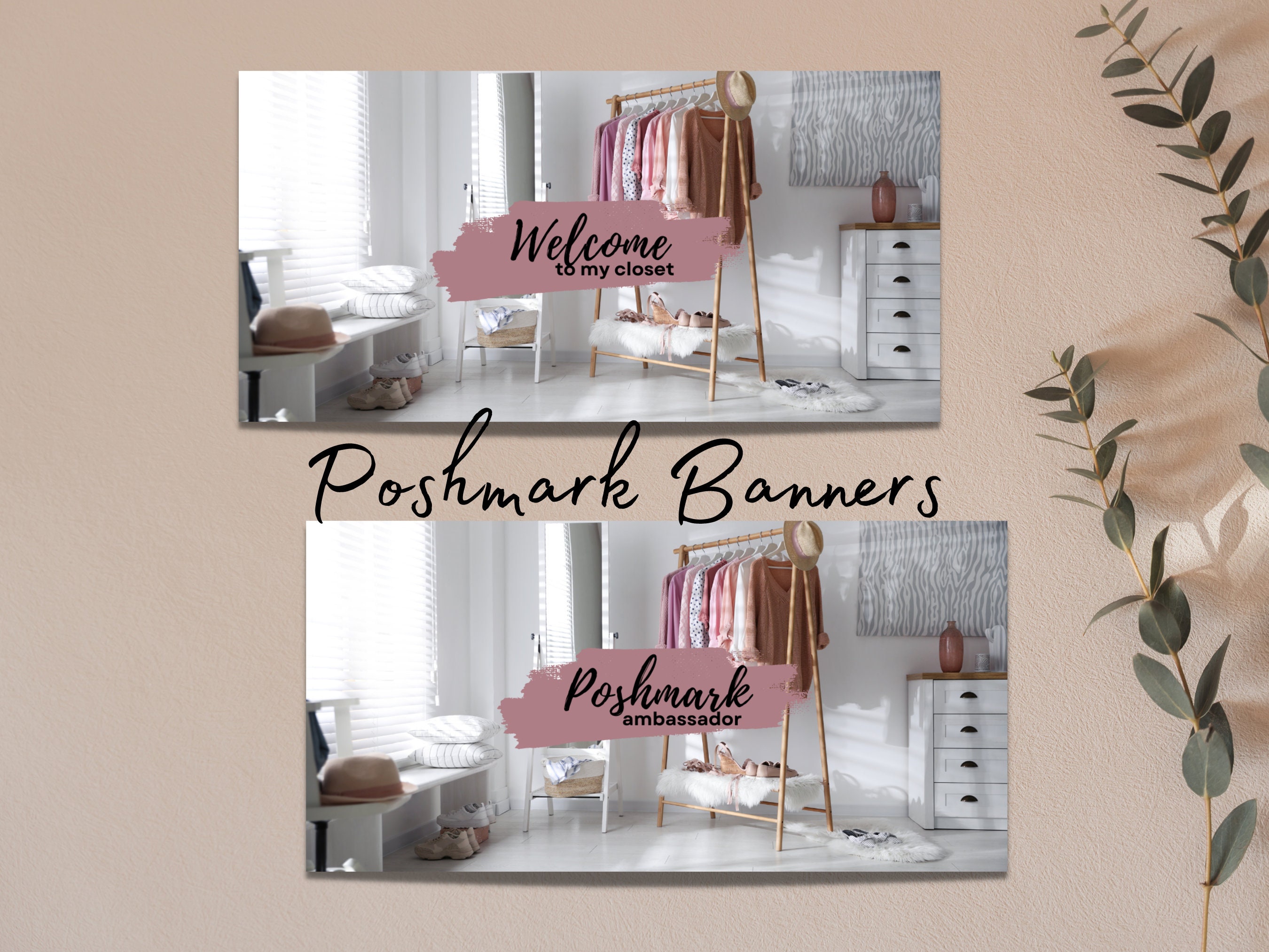 Poshmark Banner Sign Pink Minimal Posh Header Poshmark Closet Banner ...