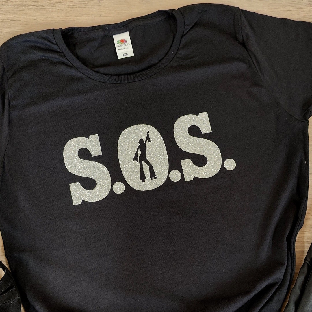 S.O.S Tribute T-shirt | 70s Dancing Queen, Glitter Print - Etsy