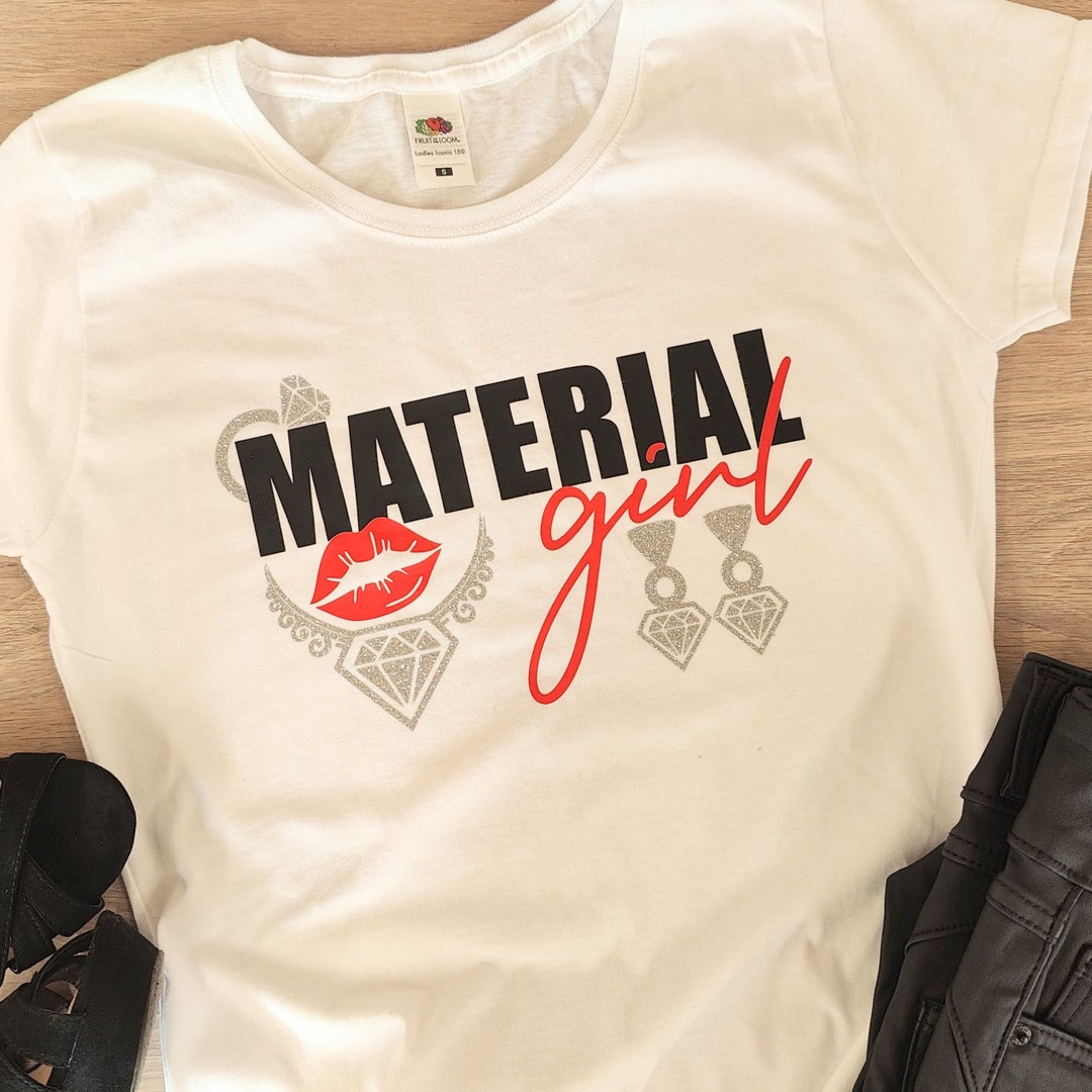 Material Girl T-shirt 80's Music Theme Bold Statement Wear Casual ...