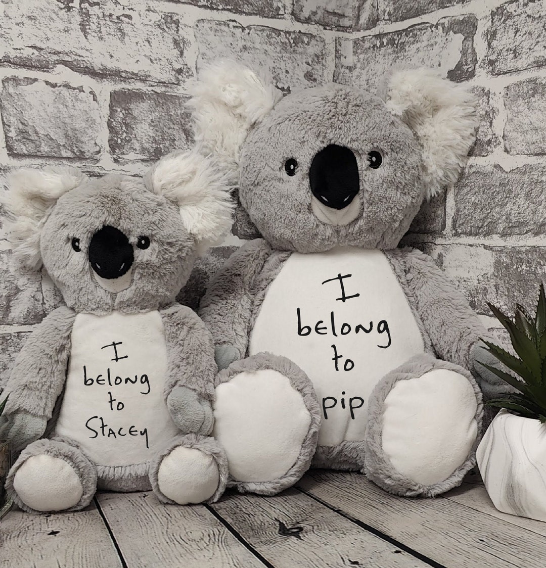 Personalised Koala Teddy | Grey Plush Toy | Koala Bear | New Baby ...