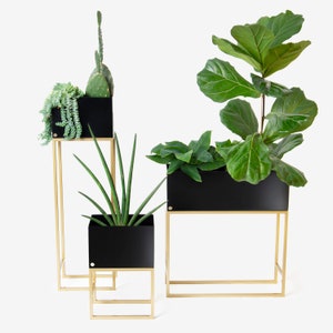 Modern Metal Steel Plant Box Flower Box Plant Rack Tall Plant Holder ...