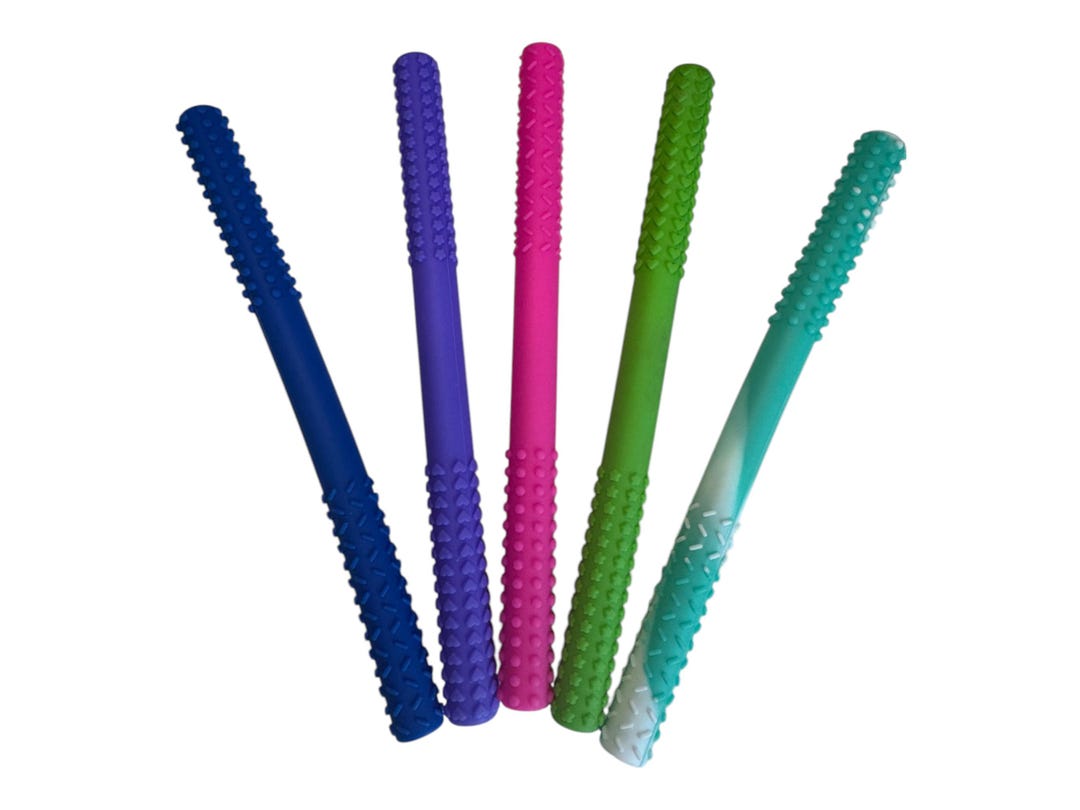 Hollow Chewy Textured Tube Shaped Chewable Adult Chew ASD Chew ADHD ...