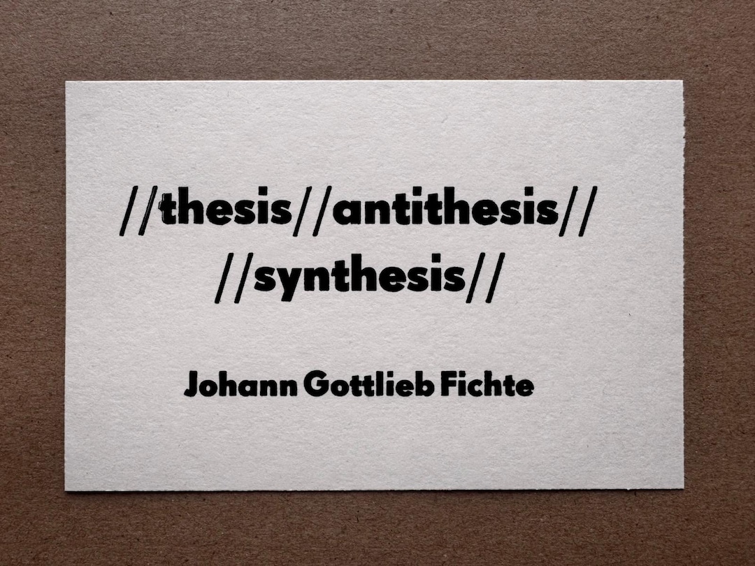 Thesis//antithesis//synthesis Letterpress Postcard Hand-printed ...