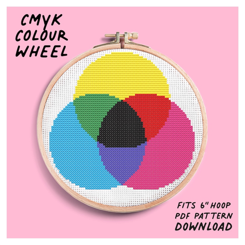CMYK Colour Wheel Colourful Cross Stitch Pattern (digital Download Only ...
