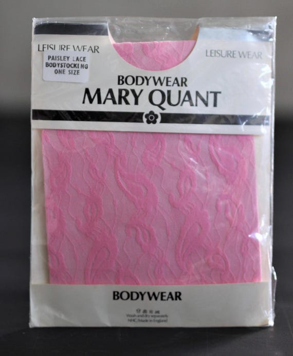 1980s Vintage Mary Quant Pink Paisley Lace Bodysuit//… - Gem