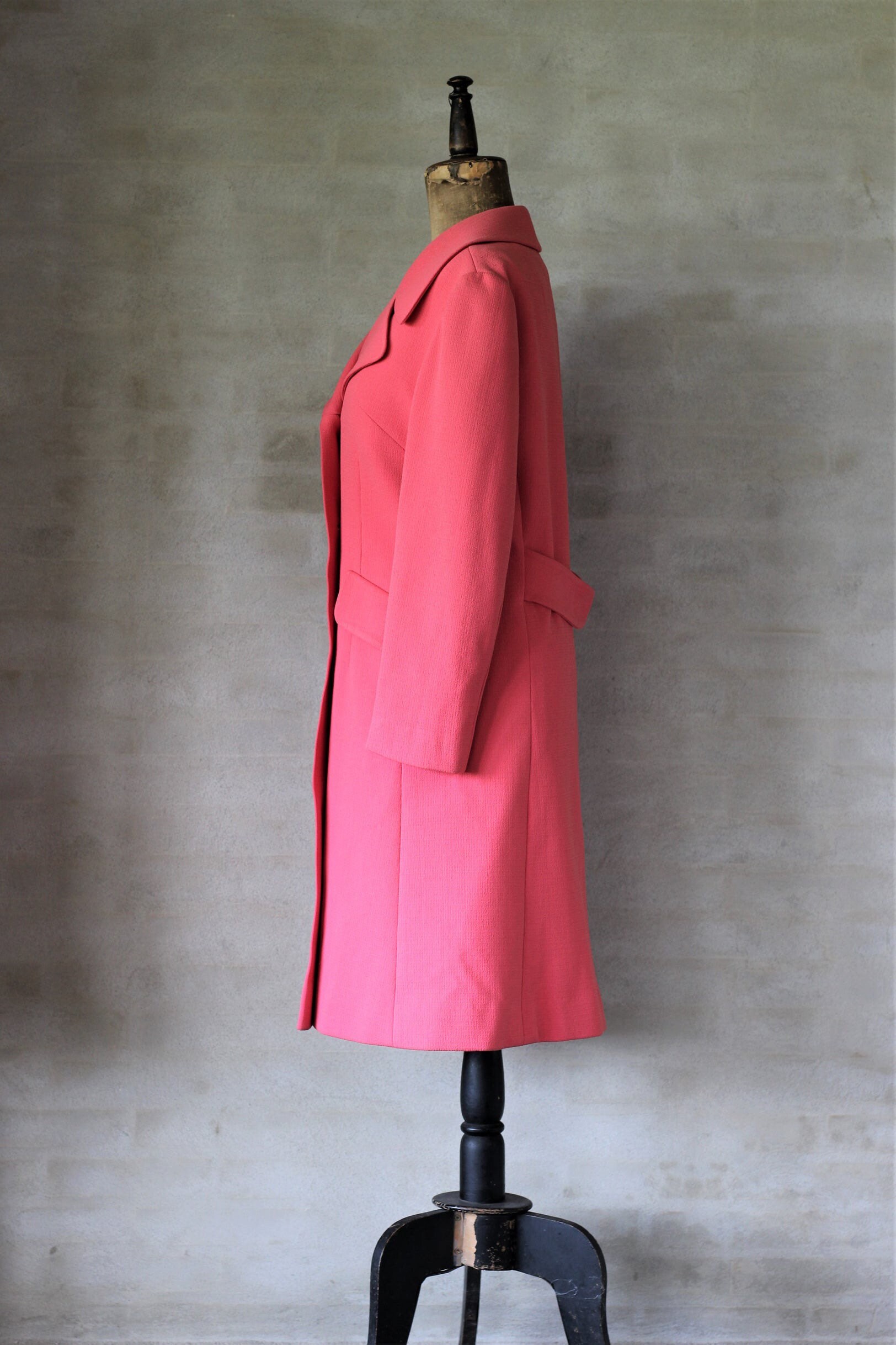1960s Rose Pink Coat//double Breasted Mod Coat//jacob Crowley, Winnipeg ...