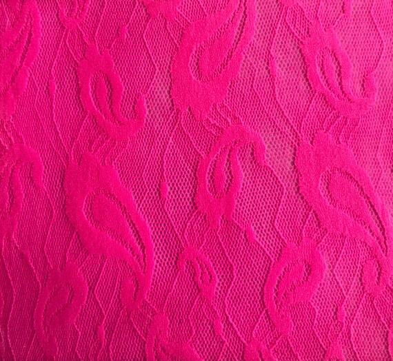 1980s Vintage Mary Quant Bright Pink Paisley Lace Bod… - Gem