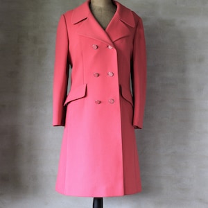 1960s Rose Pink Coat//double Breasted Mod Coat//jacob Crowley, Winnipeg ...