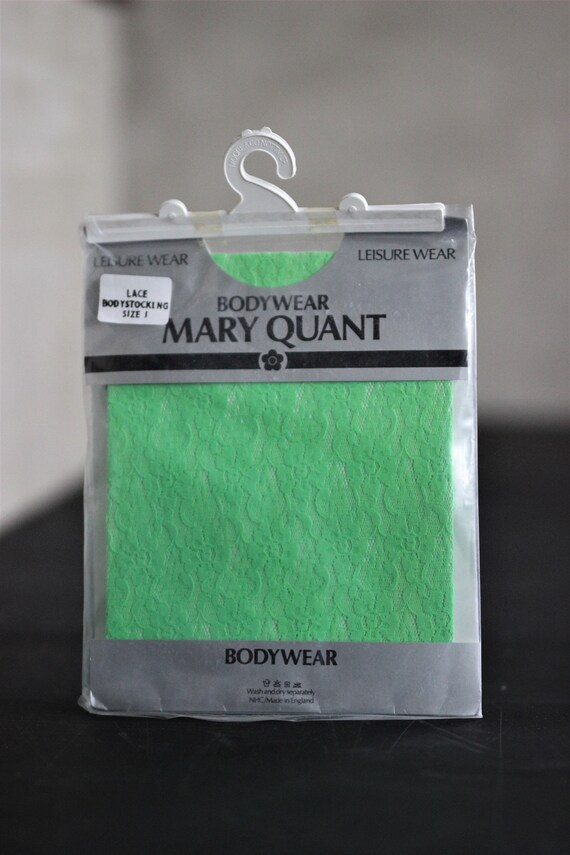 1980s Vintage Mary Quant Green Flower Lace Bodysuit//… - Gem