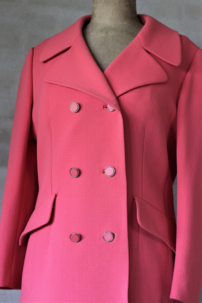 1960s Rose Pink Coat//double Breasted Mod Coat//jacob Crowley, Winnipeg ...