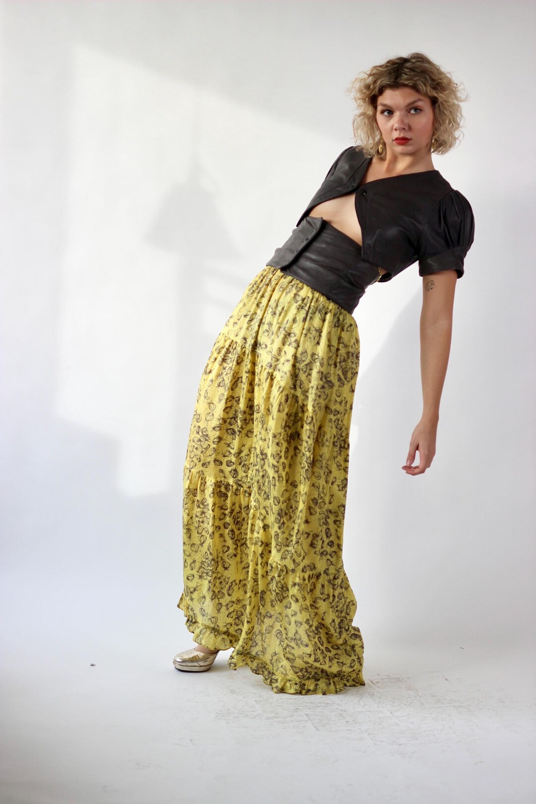 Y2K Vintage Yellow Dess/skirt // Size S/M - Etsy