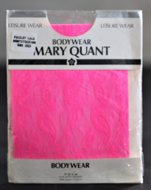 1980s Vintage Mary Quant Bright Pink Paisley Lace Bod… - Gem