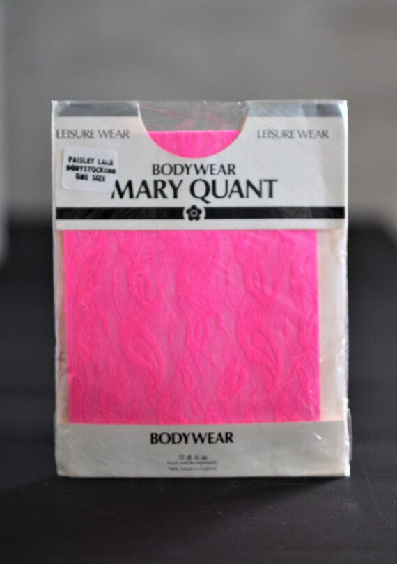 1980s Vintage Mary Quant Bright Pink Paisley Lace Bod… - Gem