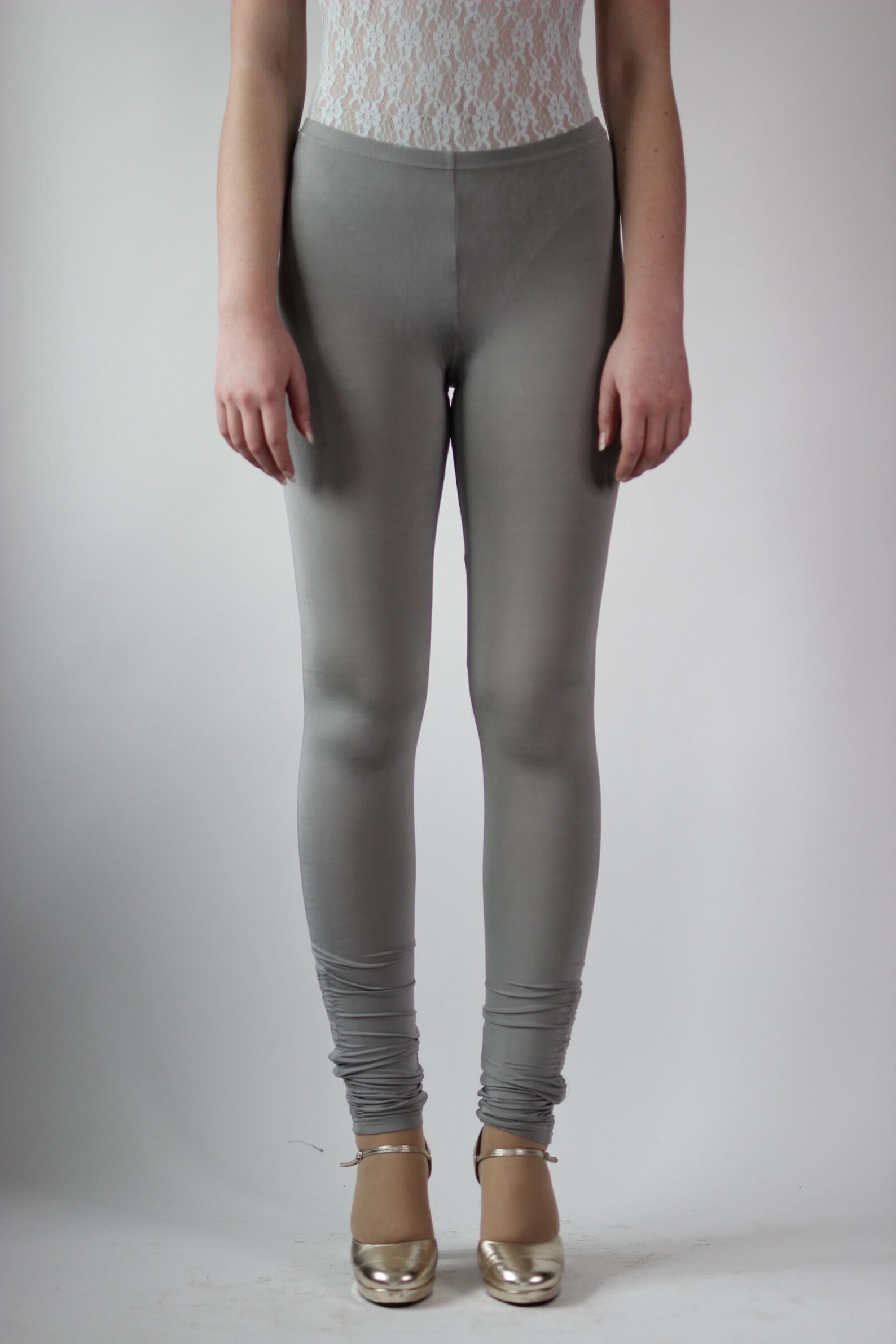 Vintage Y2K Silver Leggins // Extra Long Leggings // Draped // Size M ...