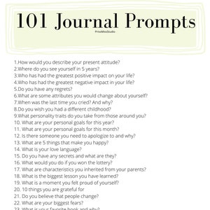 101 JOURNAL PROMPTS - Digital Link, Ready for Download - Etsy