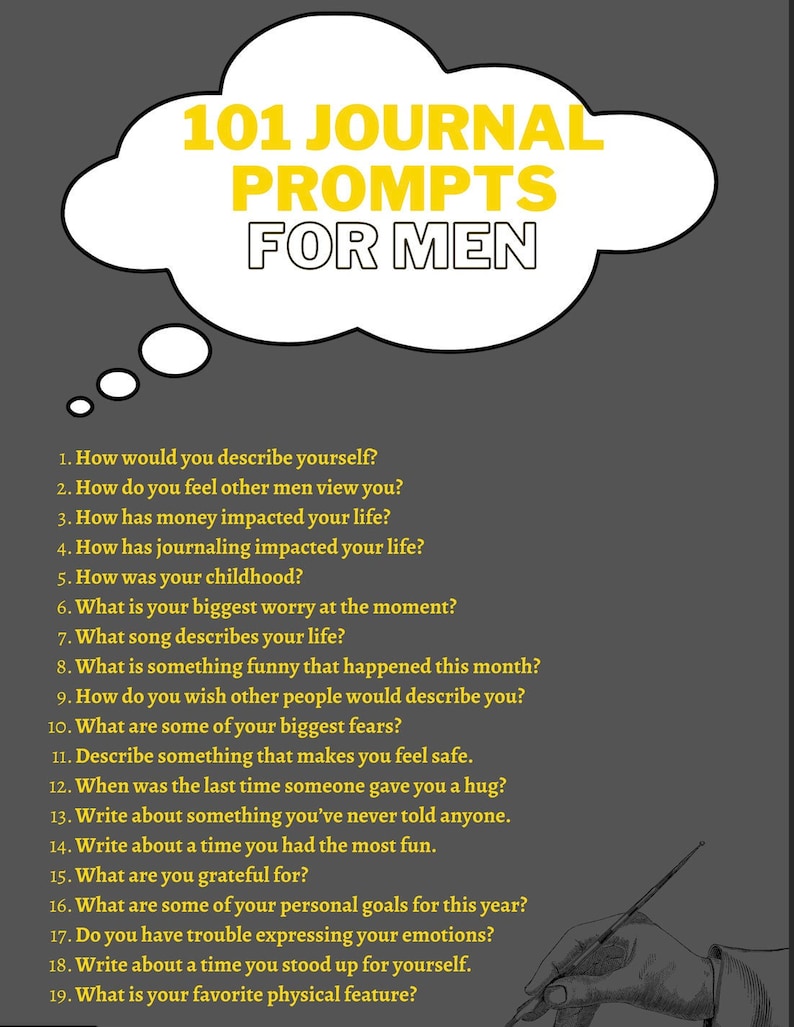 101 Journaling Prompts for MEN, Digital Link, Ready-to-download - Etsy
