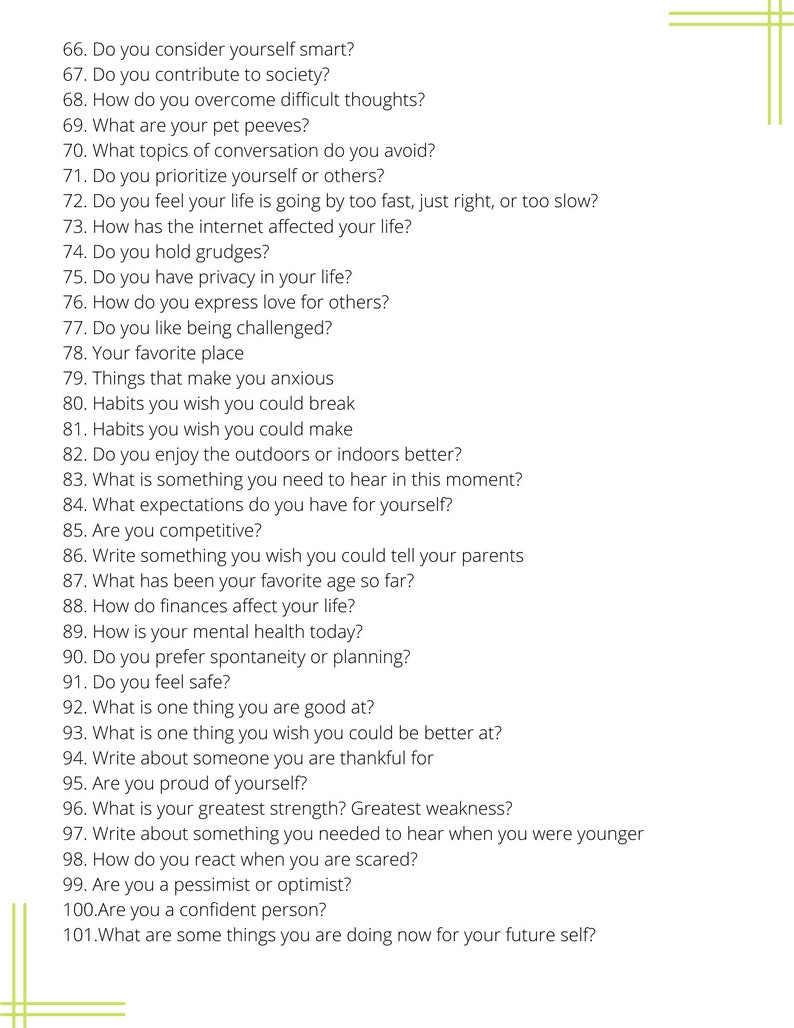 101 JOURNAL PROMPTS - Digital Link, Ready for Download - Etsy