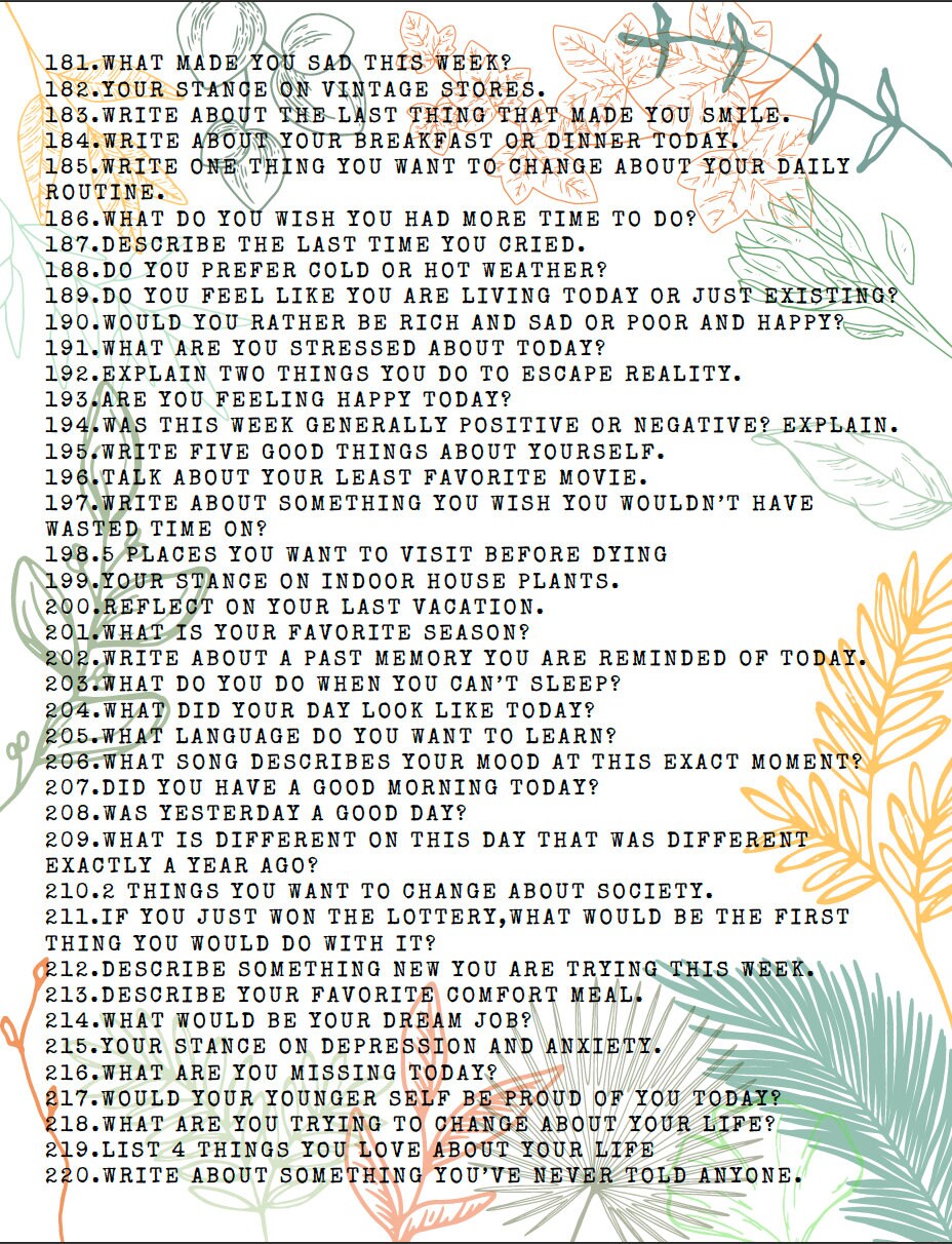 365 JOURNAL PROMPTS, Digital Link, Template, Ready-to Download, - Etsy